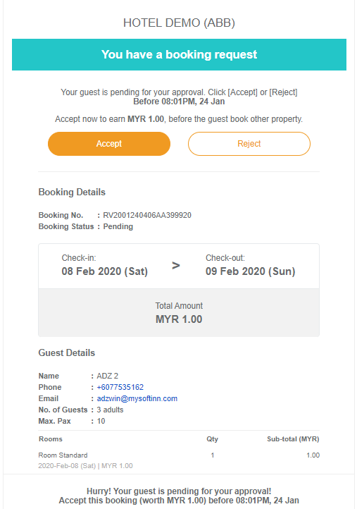 How to Accept a Booking Request (BR) – Softinn Knowledge Base
