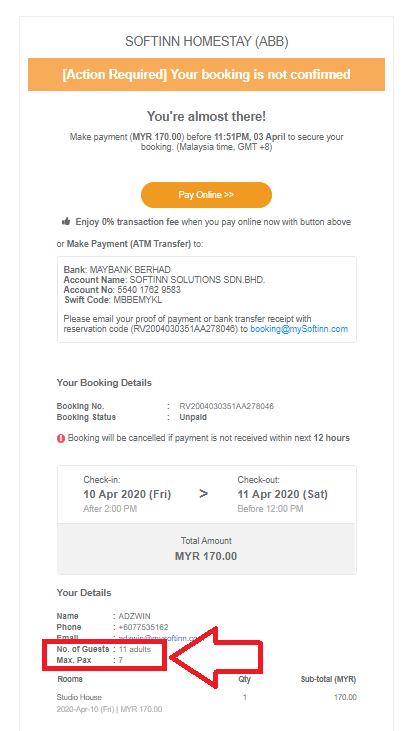 REJECT MAX PAX arrow – Softinn Knowledge Base
