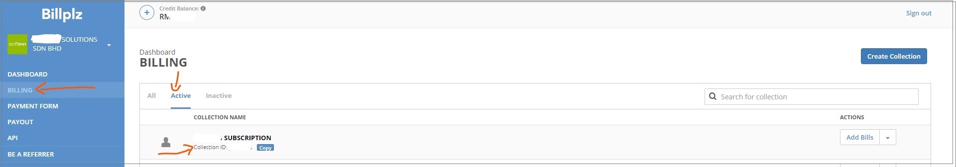 Billplz collection key_1 – Softinn Knowledge Base